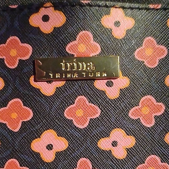 Trina Turk | Bags | Trina Turk Black Bag With Pink Floral Design | Poshmark